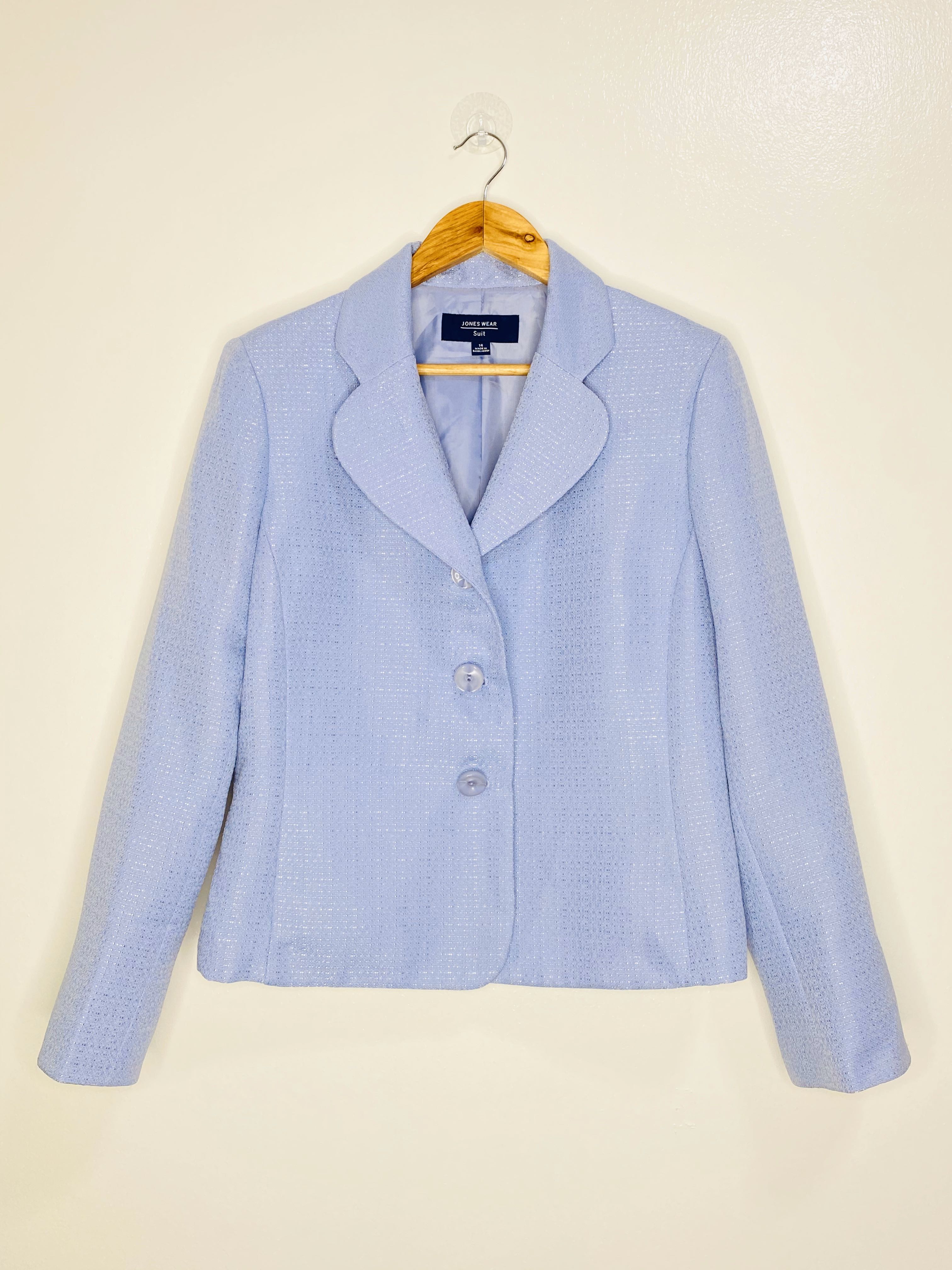 Tweed Periwinkle Blue Jones Wear, Women's Fashion, Coats, Jackets and ...