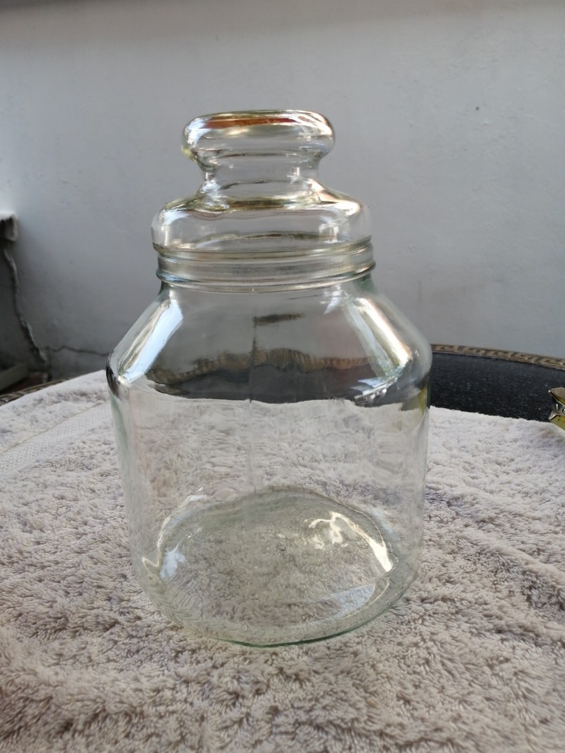 Vintage Glass Container with Cover, Hobbies & Toys, Memorabilia ...