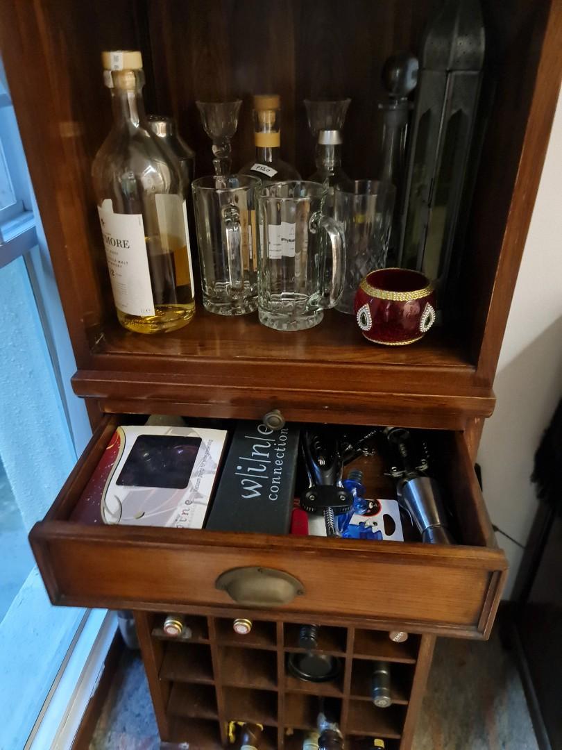 Wooden Bar Stand, Furniture & Home Living, Furniture, Shelves, Cabinets ...