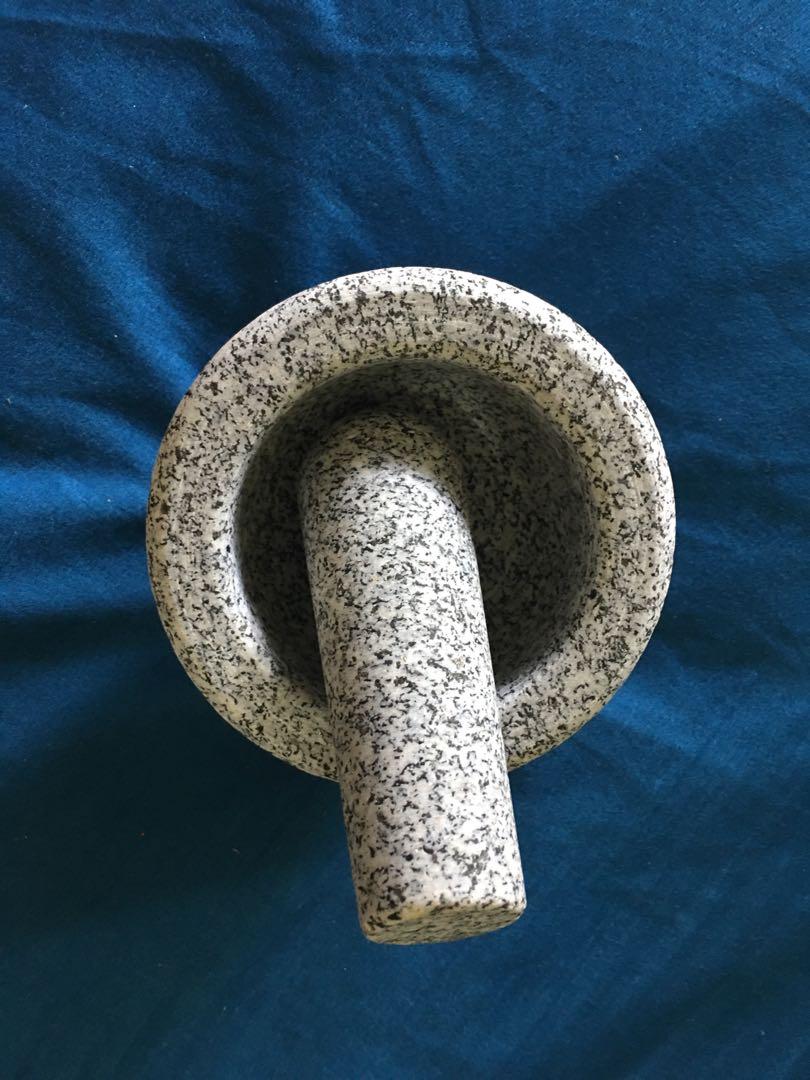 Batu lesung/ Batu tumbuk (Stone Mortar & Pestle), Furniture & Home ...