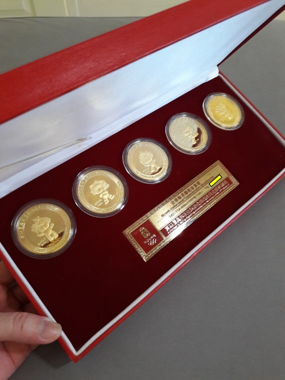 Beijing 2008 Olympic Games Mascots Endorsement Commemorative Medallion Set, Hobbies & Toys ...
