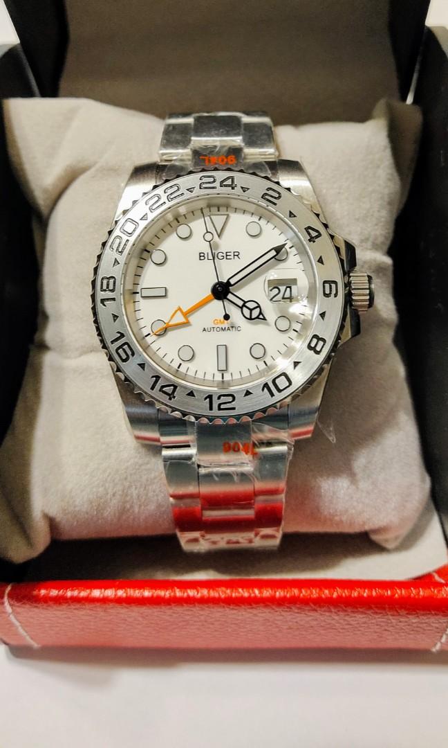 Bliger GMT white homage to explorer 2, Luxury, Watches on Carousell