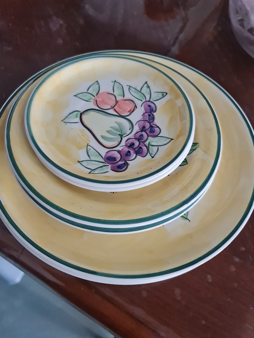 Ceramic Plates (3 sizes x 2qty = 6pc ), Furniture & Home Living ...