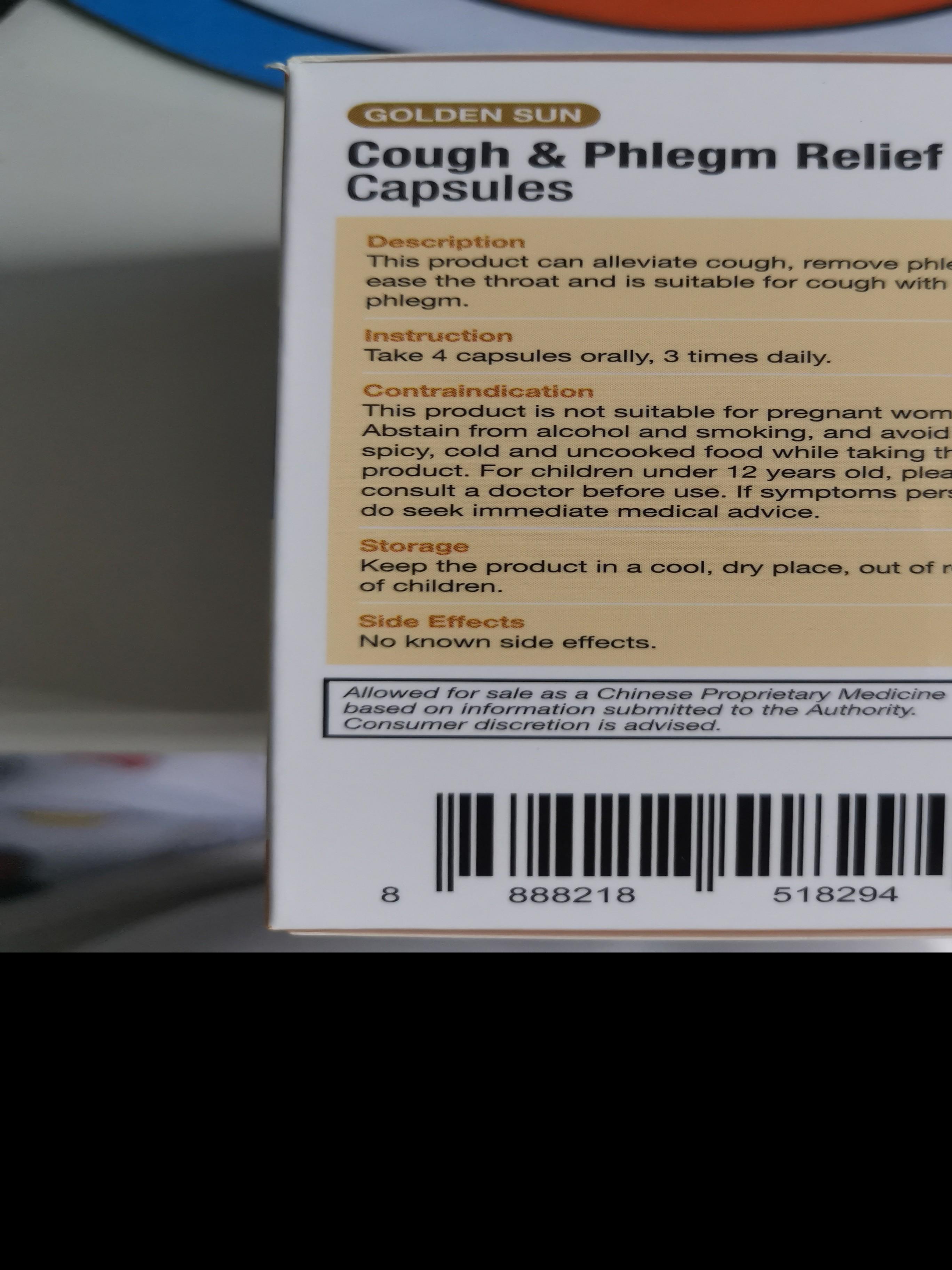 Cough and phlegm relief capsules, Health & Nutrition, Medical Supplies ...