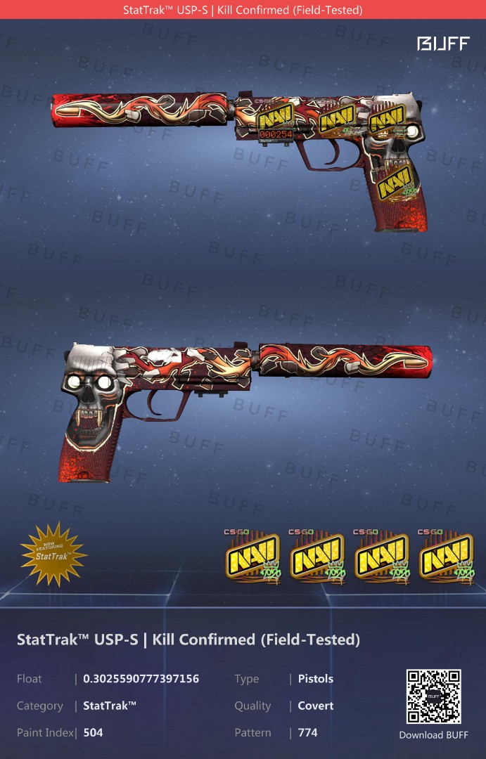 CSGO STAT TRAK USP-S KILL CONFIRMED PISTOL WEAPON SKIN, Video Gaming ...