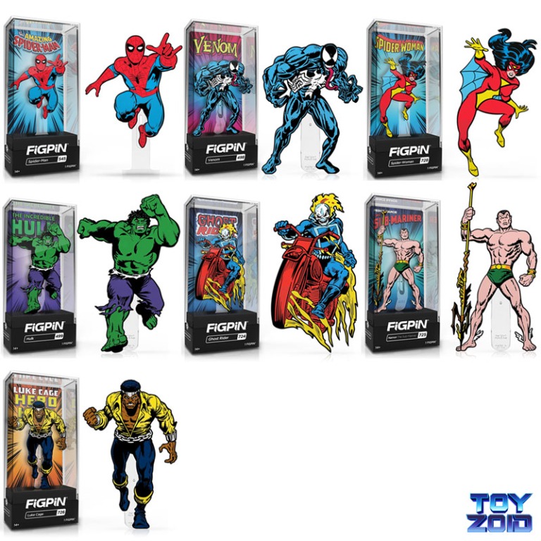 FiGPiN Marvel Comics Classics Spider-Man Venom Spider-Woman Hulk Ghost ...