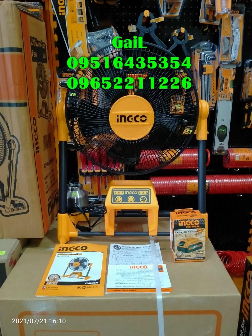 INGCO 20V Li-Ion Cordless Fan / Corded Electric Fan, Furniture & Home ...