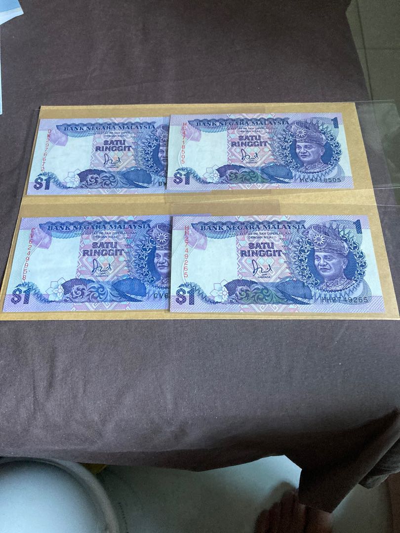 Malaysia MYR 1 Papernote x 4, Hobbies & Toys, Memorabilia ...