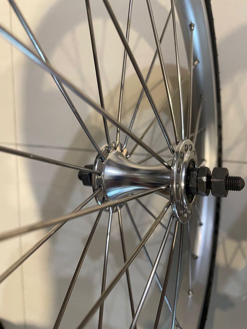 Original Brompton chrome wheel set. 6 speed. Bundled with black ...