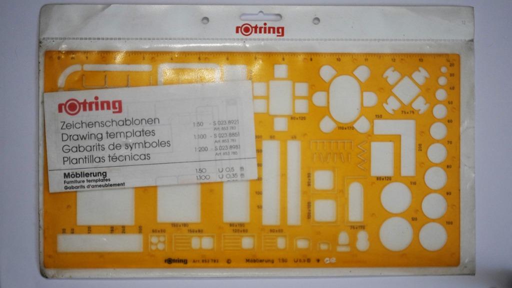 Rotring Furniture Template (1:50), Hobbies & Toys, Stationary & Craft ...