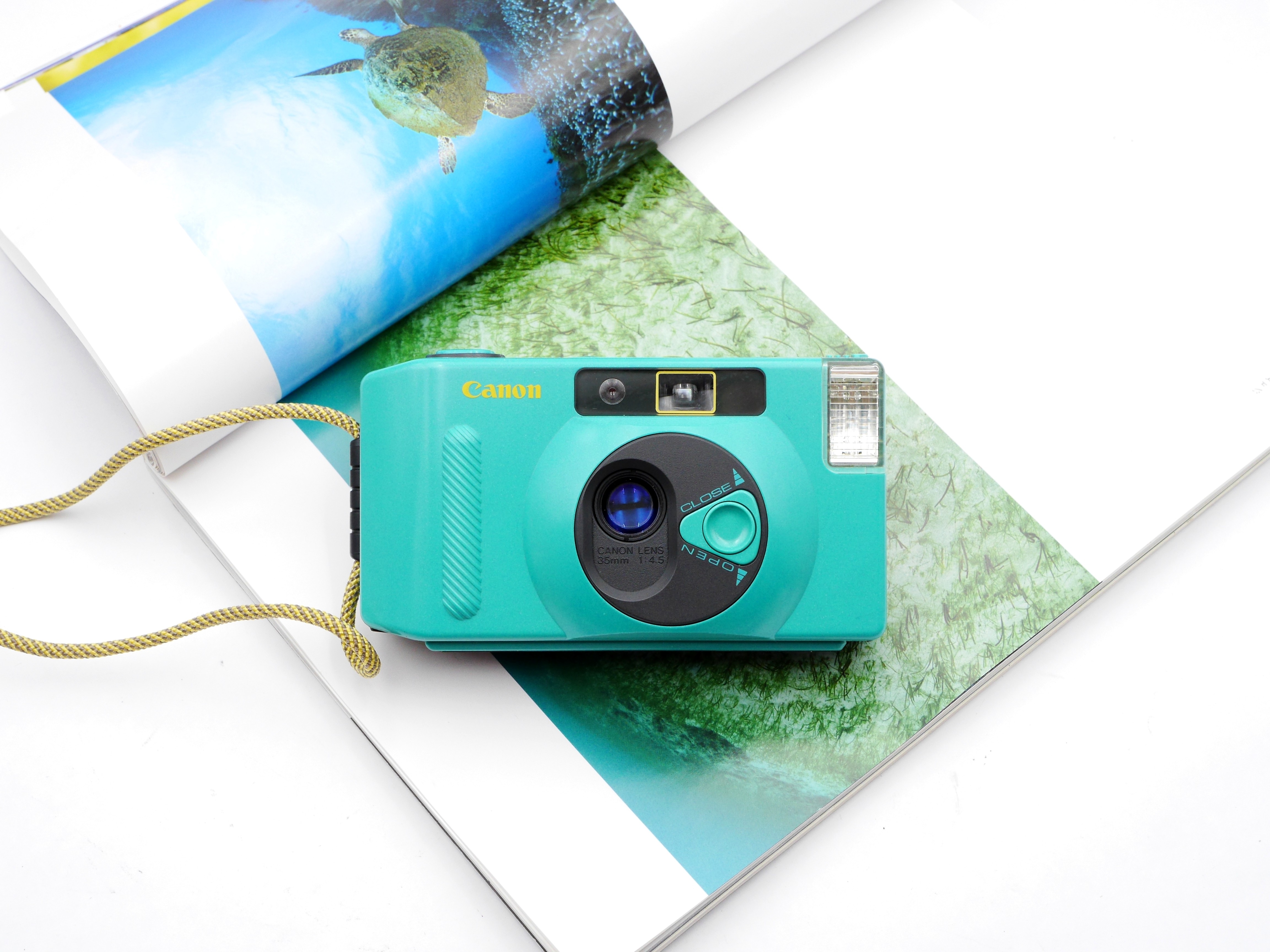 RARE Turquoise Canon Snappy S Film Compact Camera, Photography, Cameras ...