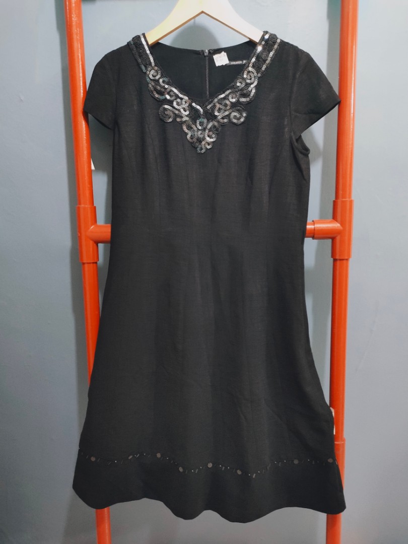 Vintage Black Dress Manik India Hitam, Fesyen Wanita, Pakaian Wanita ...