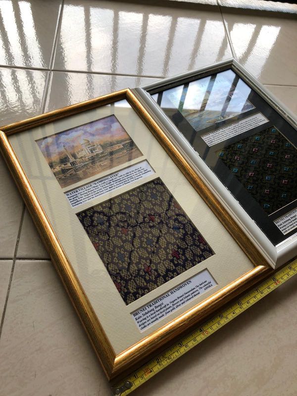 Vintage handwoven Batik frame. Brunei traditional Kain Selubang Bangsi ...