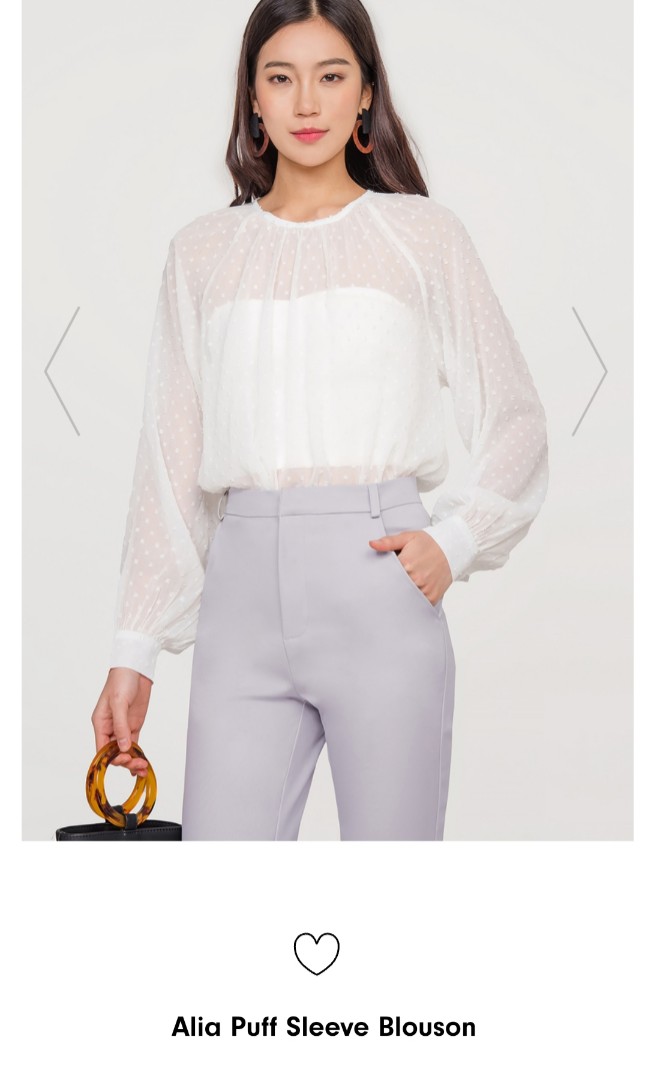Alia Puff Sleeve Blouson, Women's Fashion, Tops, Blouses on Carousell