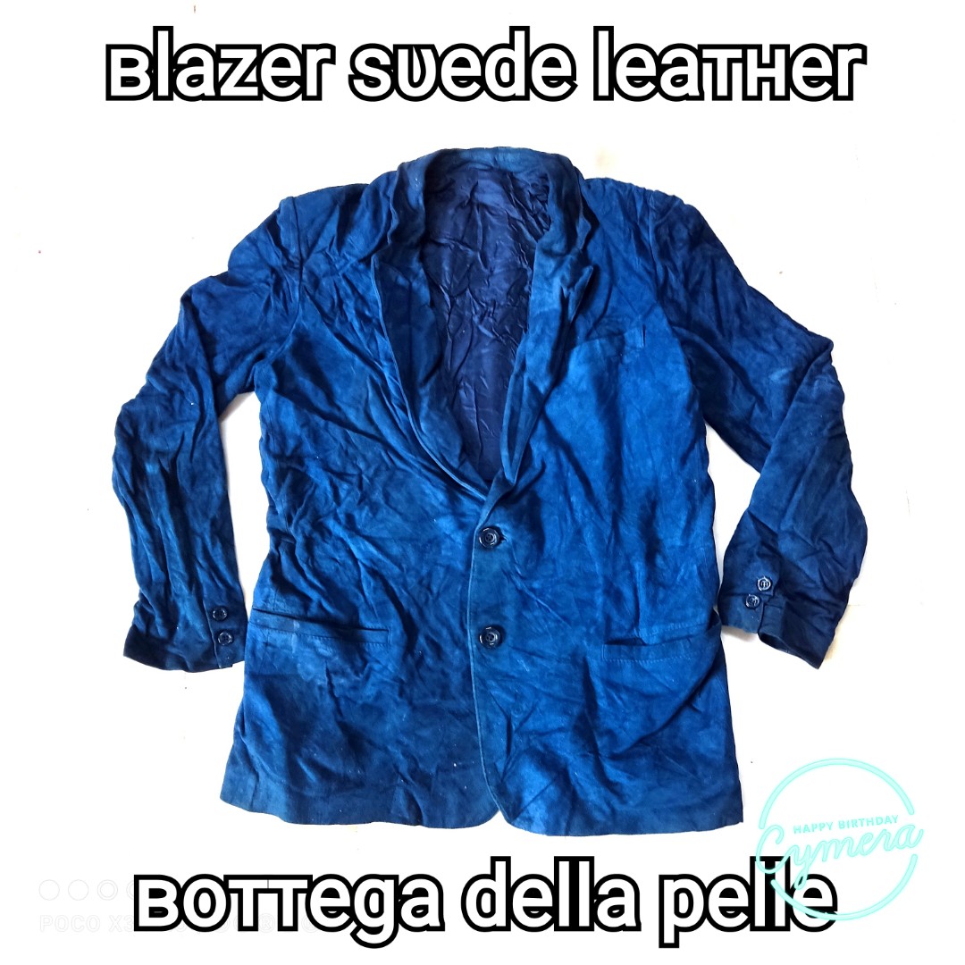Blazer Suede Leather Bottega Della Pelle (Defect), Women's Fashion ...