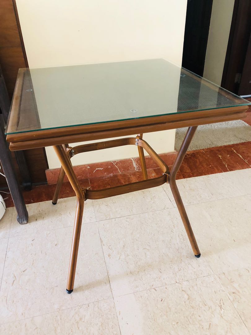 Brand new table with glass top, Furniture & Home Living, Furniture ...