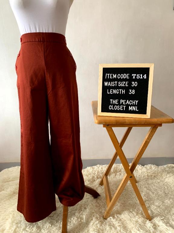 dark red squarepants, Women's Fashion, Bottoms, Other Bottoms on Carousell