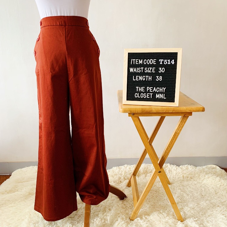 dark red squarepants, Women's Fashion, Bottoms, Other Bottoms on Carousell