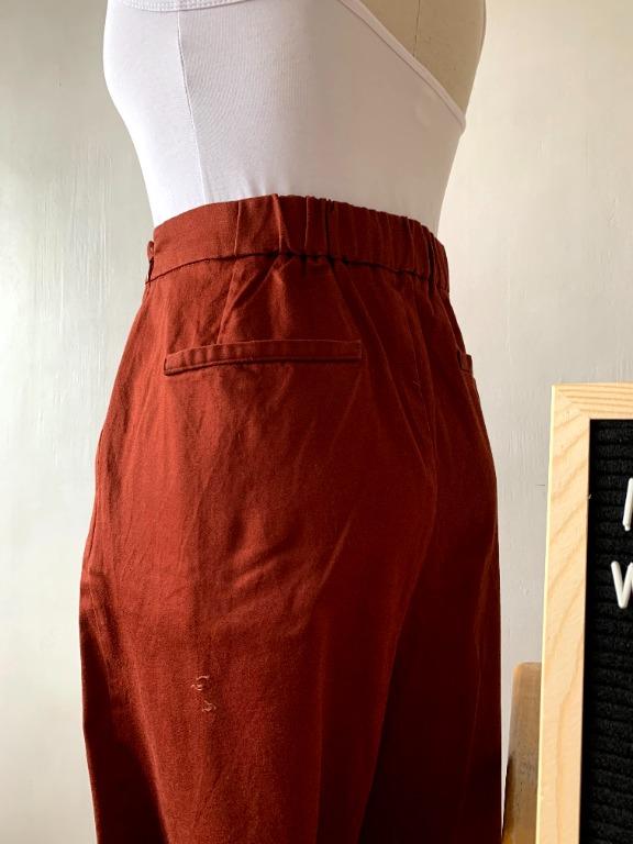 dark red squarepants, Women's Fashion, Bottoms, Other Bottoms on Carousell