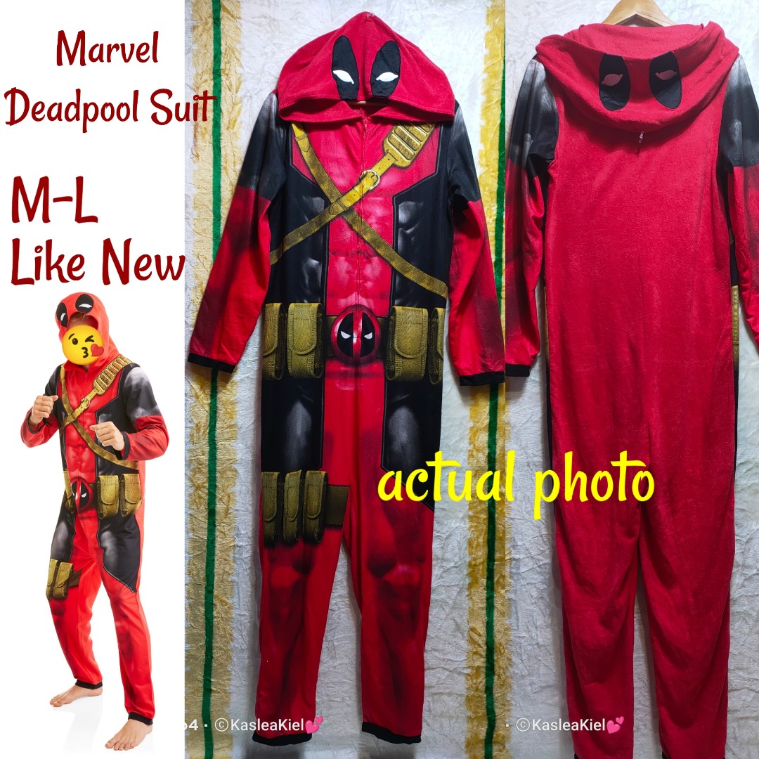 Deadpool Onesie Costume, Men's Fashion, Tops & Sets, Sets & Coordinates ...