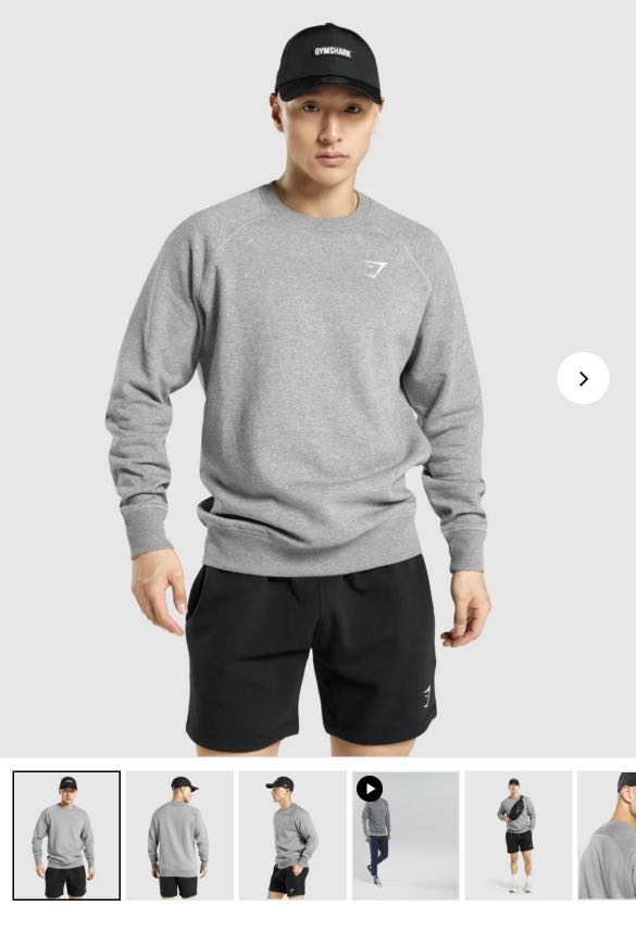 Gym Shark Crest Sweatshirt, Men's Fashion, Activewear on Carousell