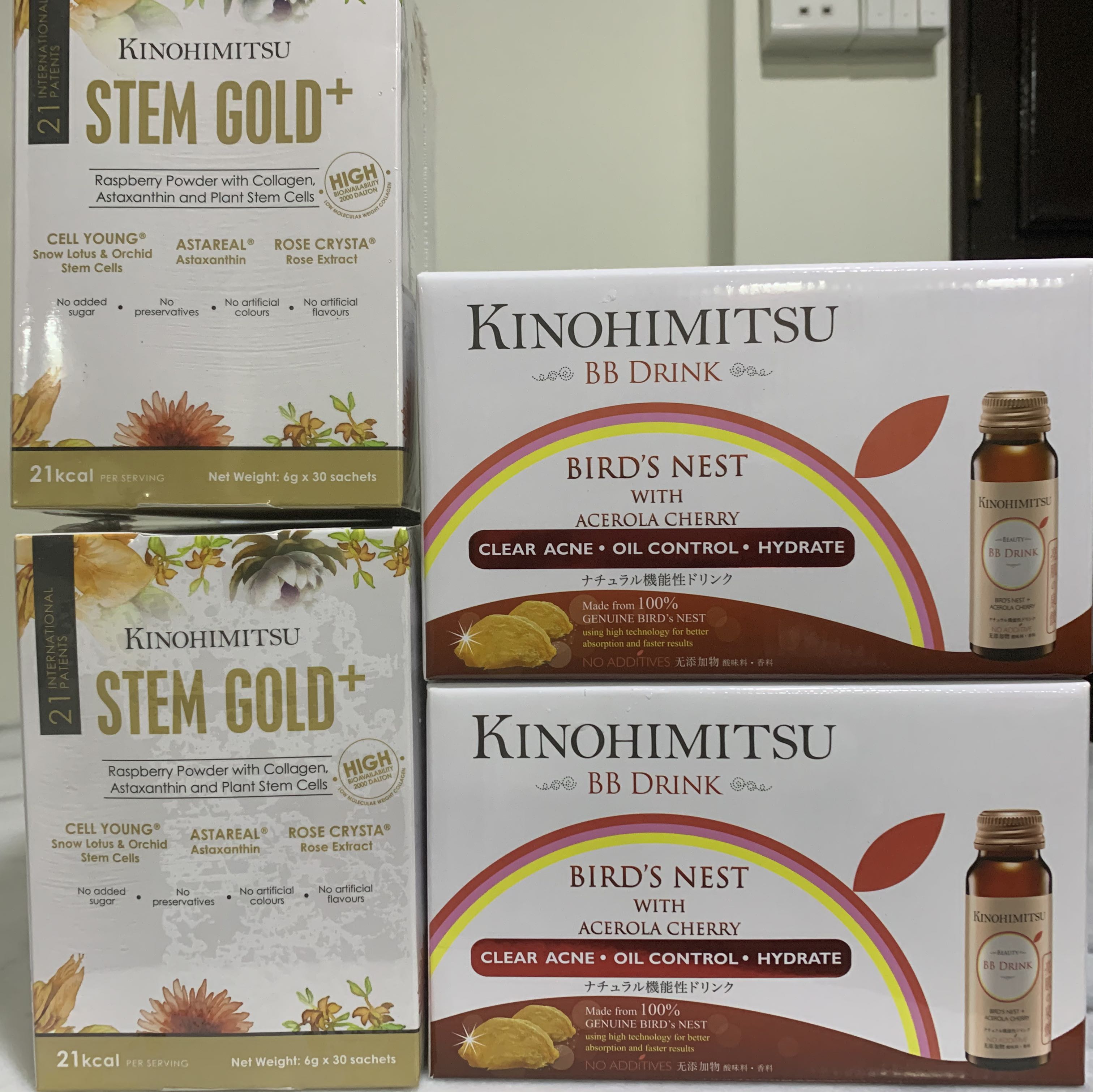 Kinohimitsu BB Drink [2 x 10 bottles] + Stem Gold+ Collagen Powder [2 x ...