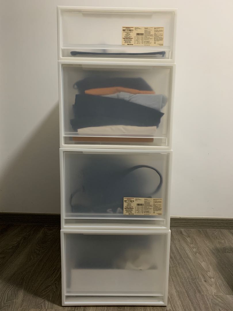 MUJI Polypropylene Drawers (Wide), Furniture & Home Living, Furniture ...