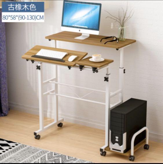 New Standing desk (can sit, 90-130CM adjustable height), Light Wood ...