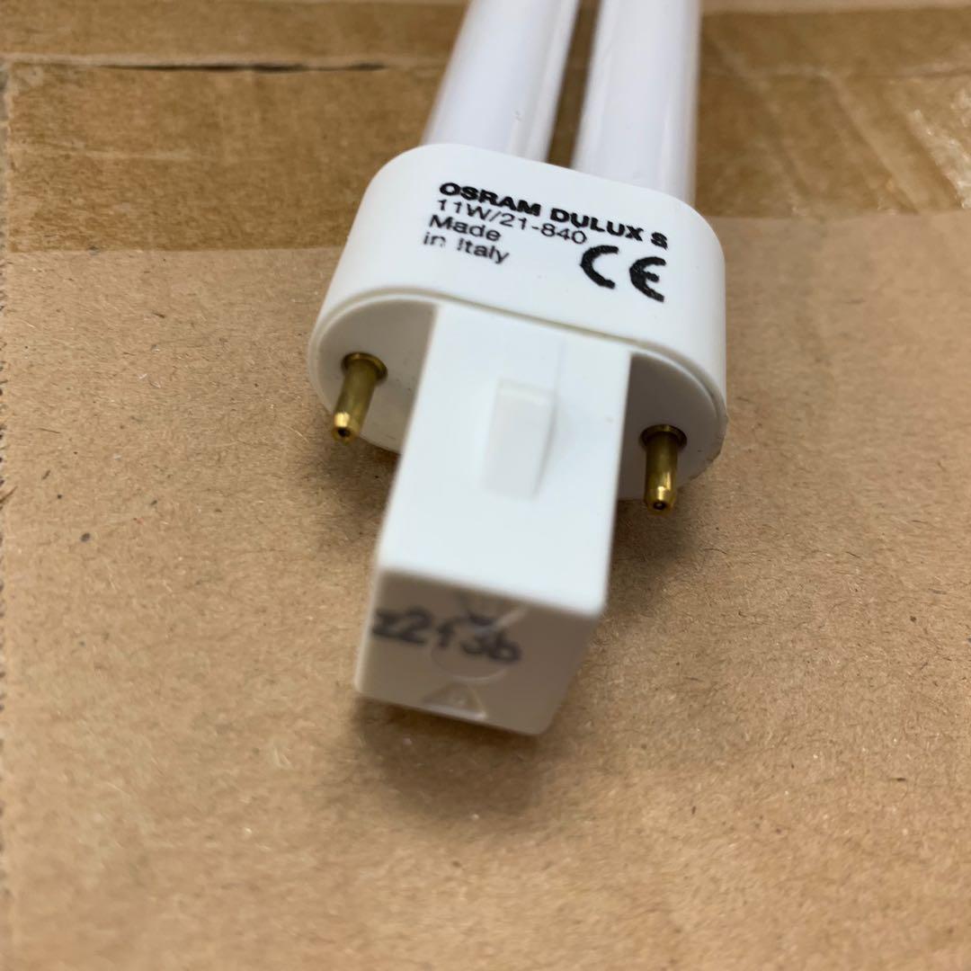 Osram 歐司朗 Dulux S 11w 840 cool white 米白色 2p G23 筷子型 慳電管 意大利製造, 家庭電器 ...