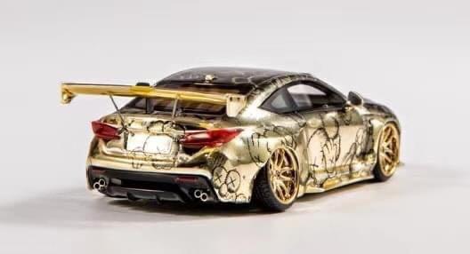 [預訂貨品pre order] YM model 1/64 Lexus RCF Rocket Bunny Chorme Golden 限量 ...
