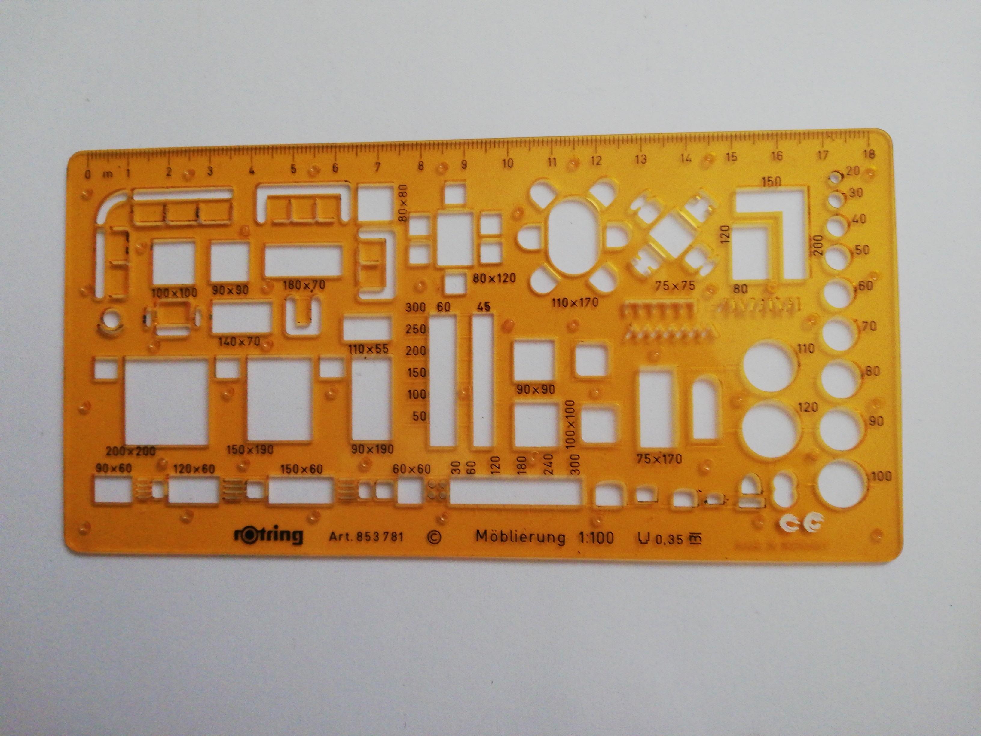 Rotring Furniture Template (1:100), Hobbies & Toys, Stationary & Craft ...