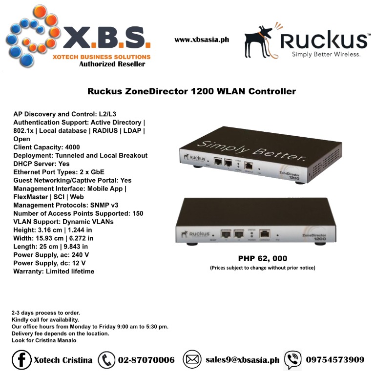 Ruckus ZoneDirector 1200 WLAN Controller, Computers & Tech, Parts ...