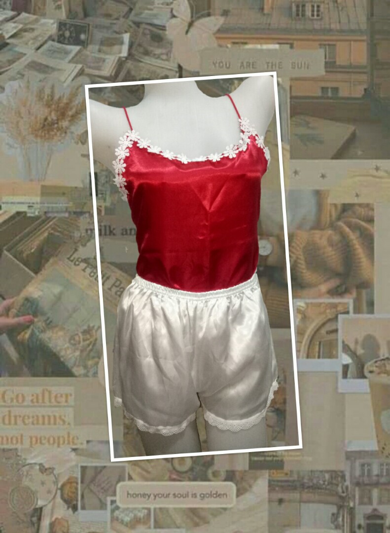 Satin terno short, Women's Fashion, Undergarments & Loungewear on Carousell