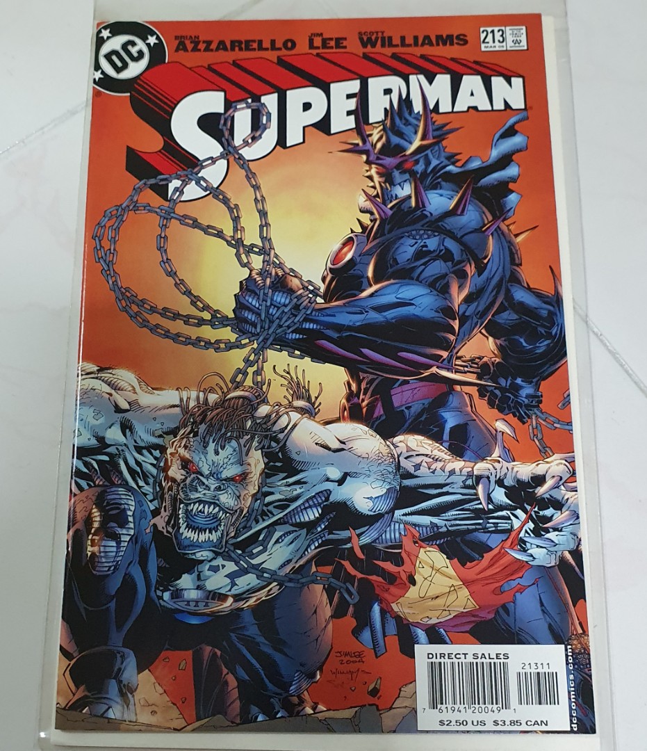 Superman #213 Jim Lee, Brian Azzarello, Kent Williams, Hobbies & Toys ...