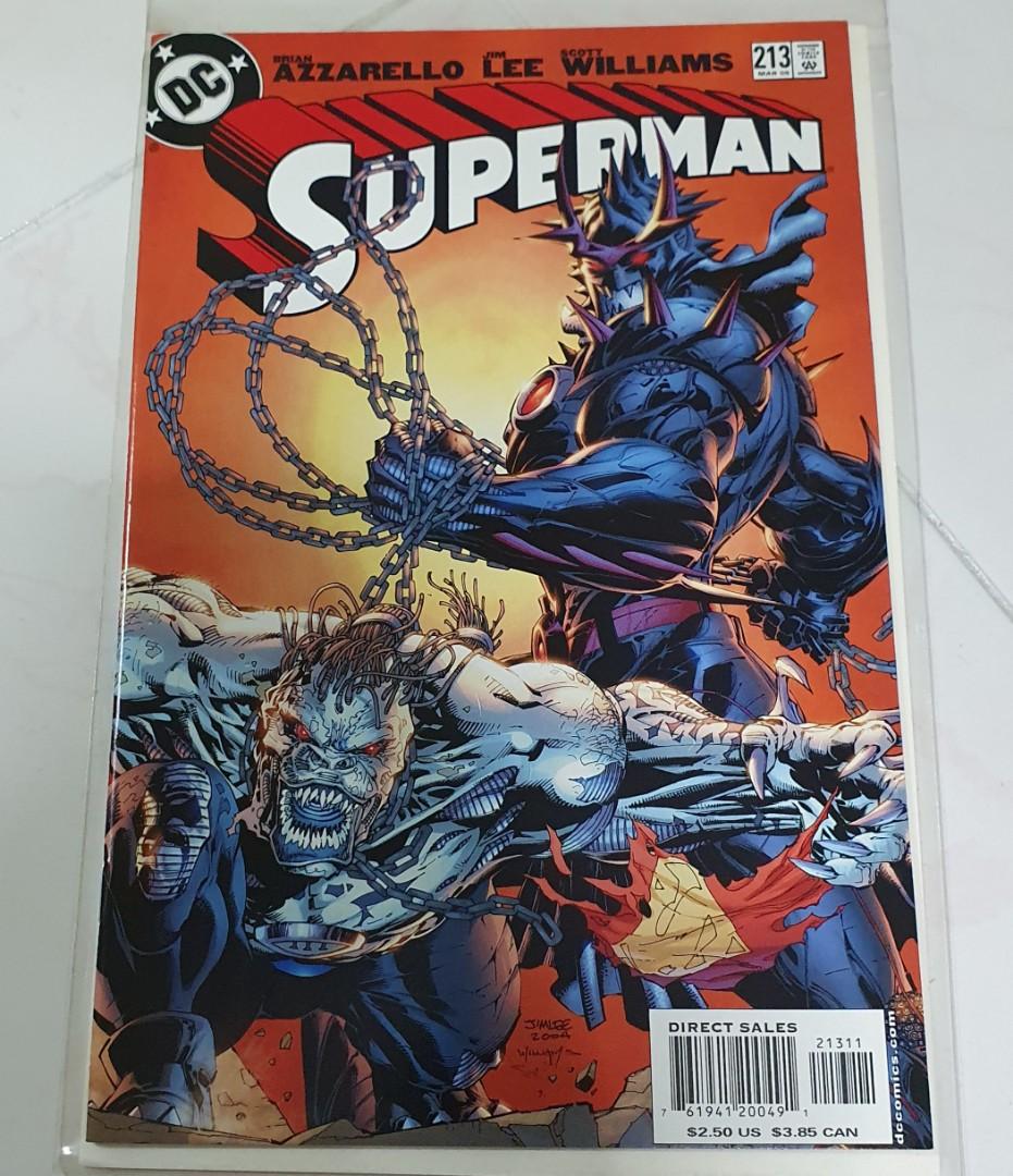 Superman #213 Jim Lee, Brian Azzarello, Kent Williams, Hobbies & Toys ...