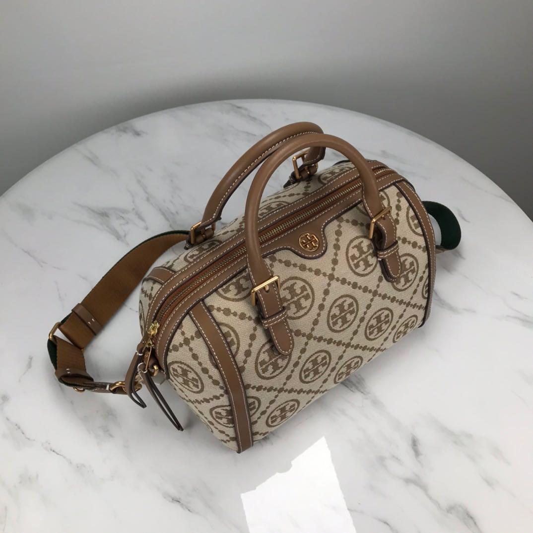 Tory Burch T Monogram Boston Bag, Women's Fashion, Bags & Wallets ...