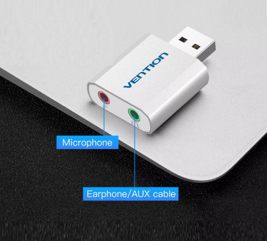 Vention External USB Audio/ Sound Card| 3.5mm AUX Mic Adapter ...