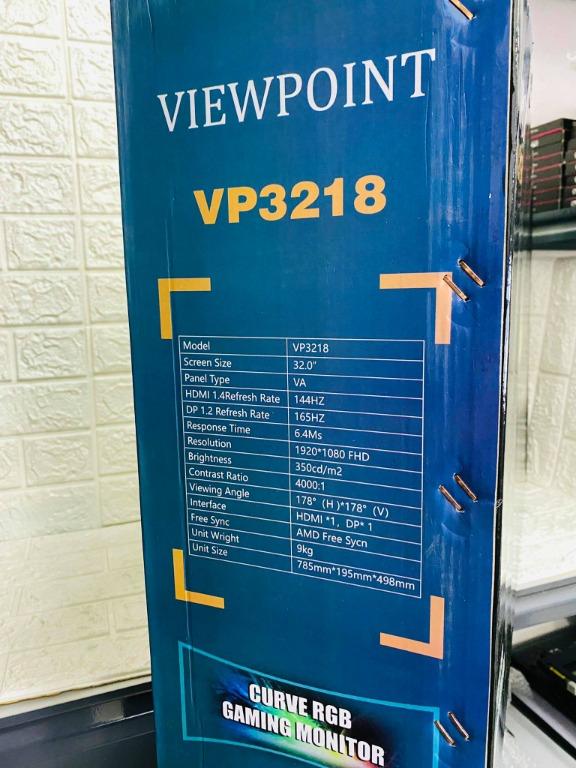 Viewpoint 32inch 165hz Curve Gaming Monitor (2021 DESIGN), Computers ...