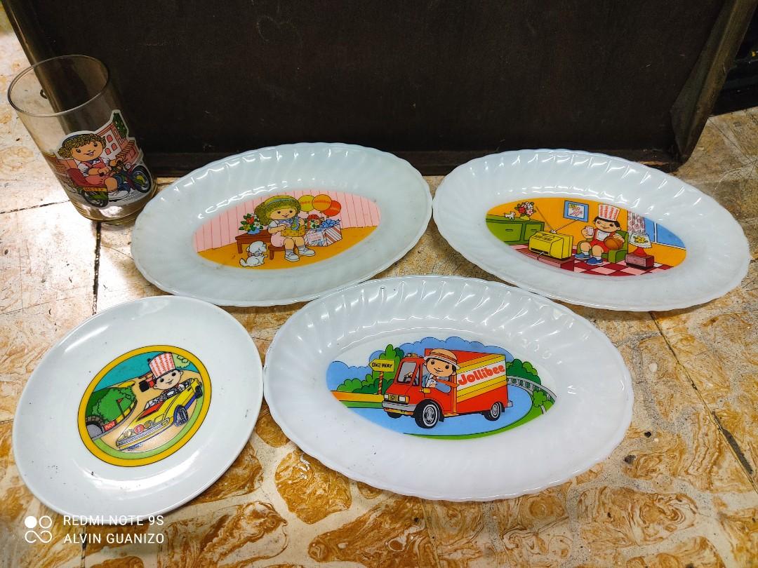 vintage Jollibee plates glass, Hobbies & Toys, Memorabilia ...