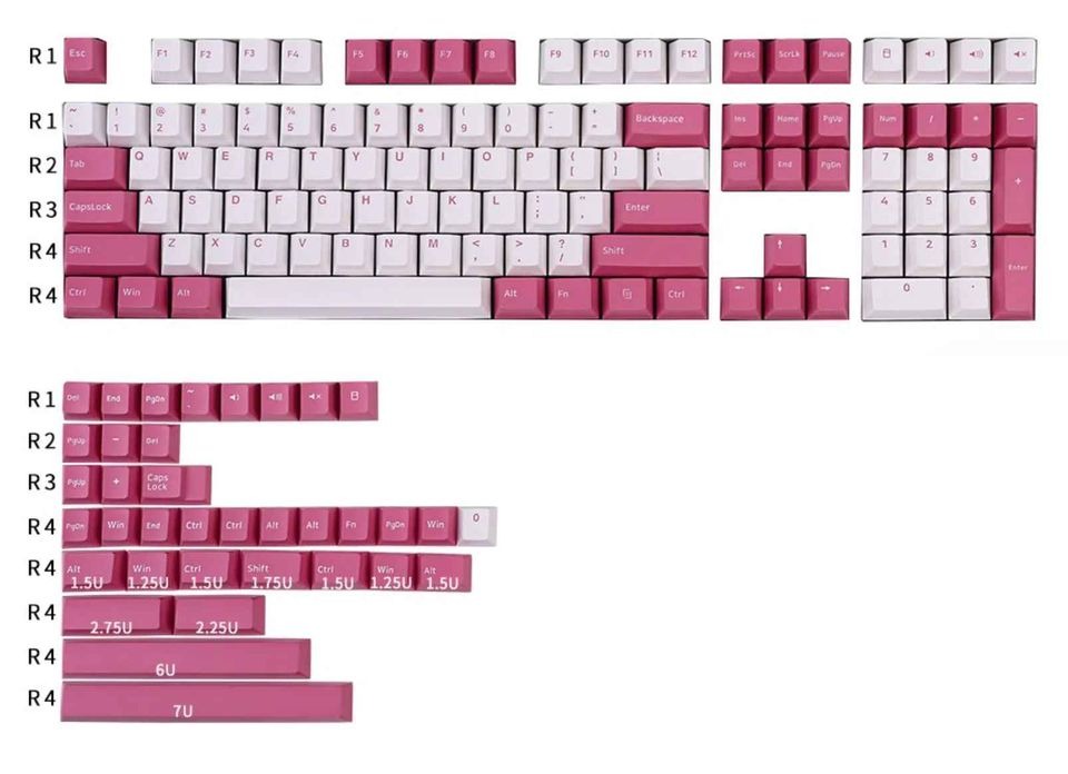 White/Pink PBT Keycaps, Computers & Tech, Parts & Accessories, Computer ...
