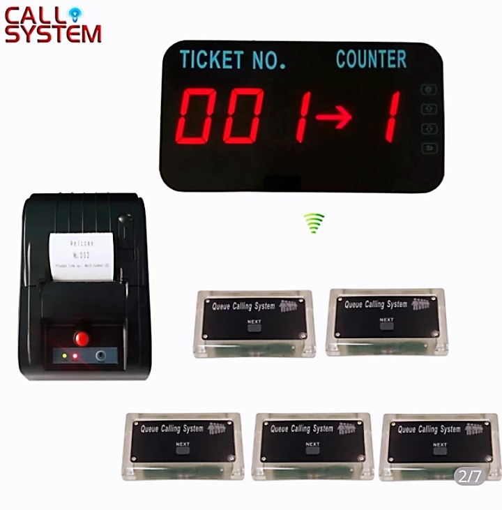 Wireless Queue Calling System Number dispensing ticket printer, Computers & Tech, Office ...