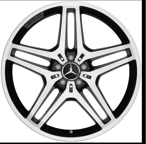 21” M/Benz GLE GLS AMG Alloy Wheel 5 Twin spoke Polished Black, Car ...