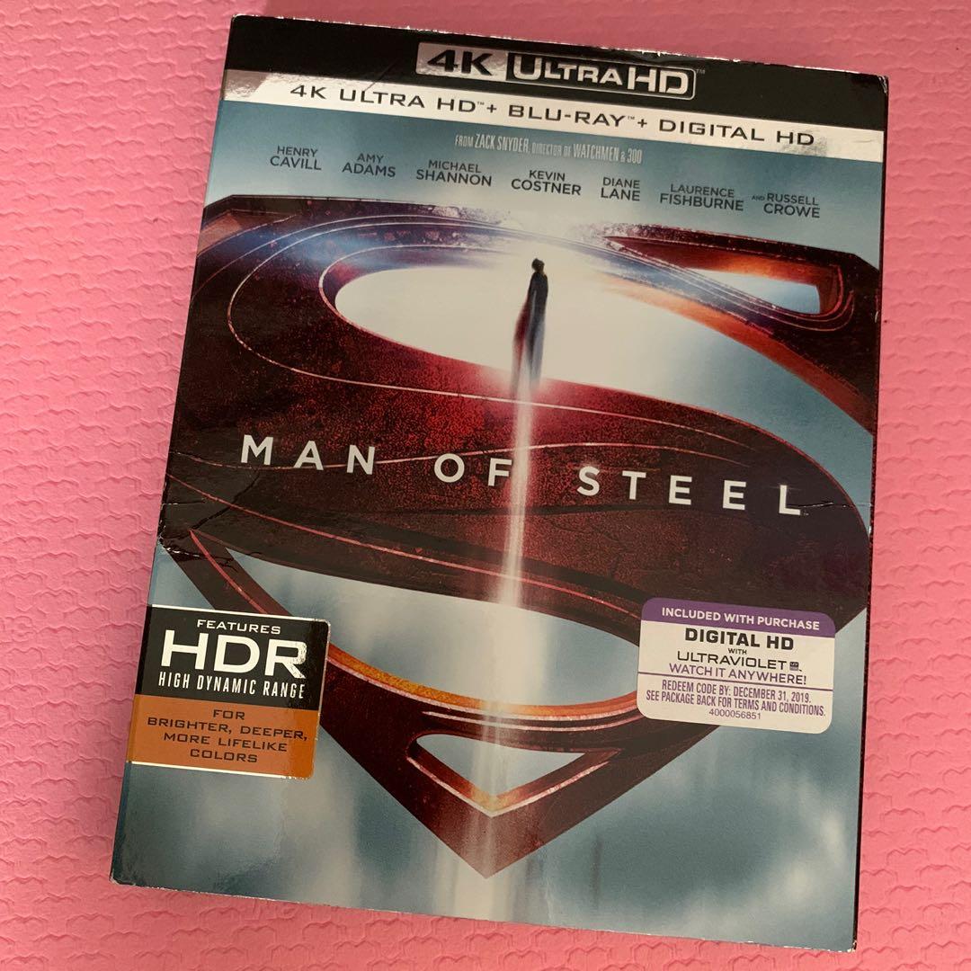 4K +藍光 超人：鋼鐵英雄 Man Of Steel 全區英文字幕, 興趣及遊戲, 收藏品及紀念品, 明星周邊 - Carousell