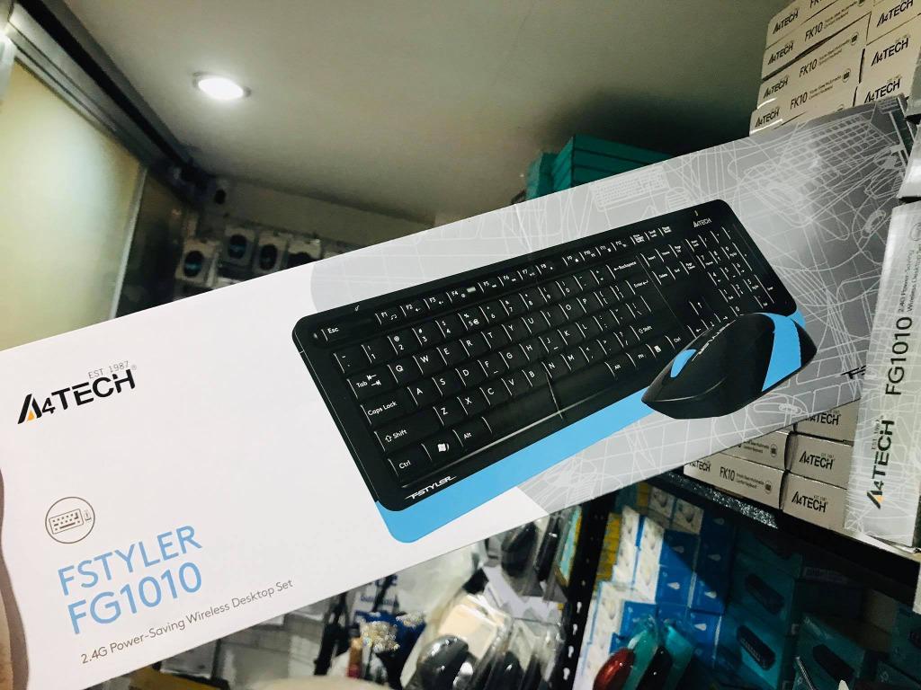 A4Tech Fstyler FG1010 Wireless Keyboard Mouse Combo (Available in Blue/Gray/Orange), Computers ...