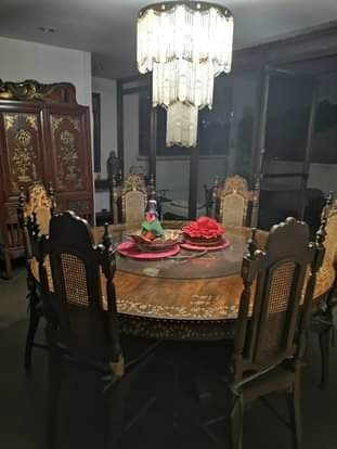 antique filipino round table with pearls inlay, Furniture & Home Living ...