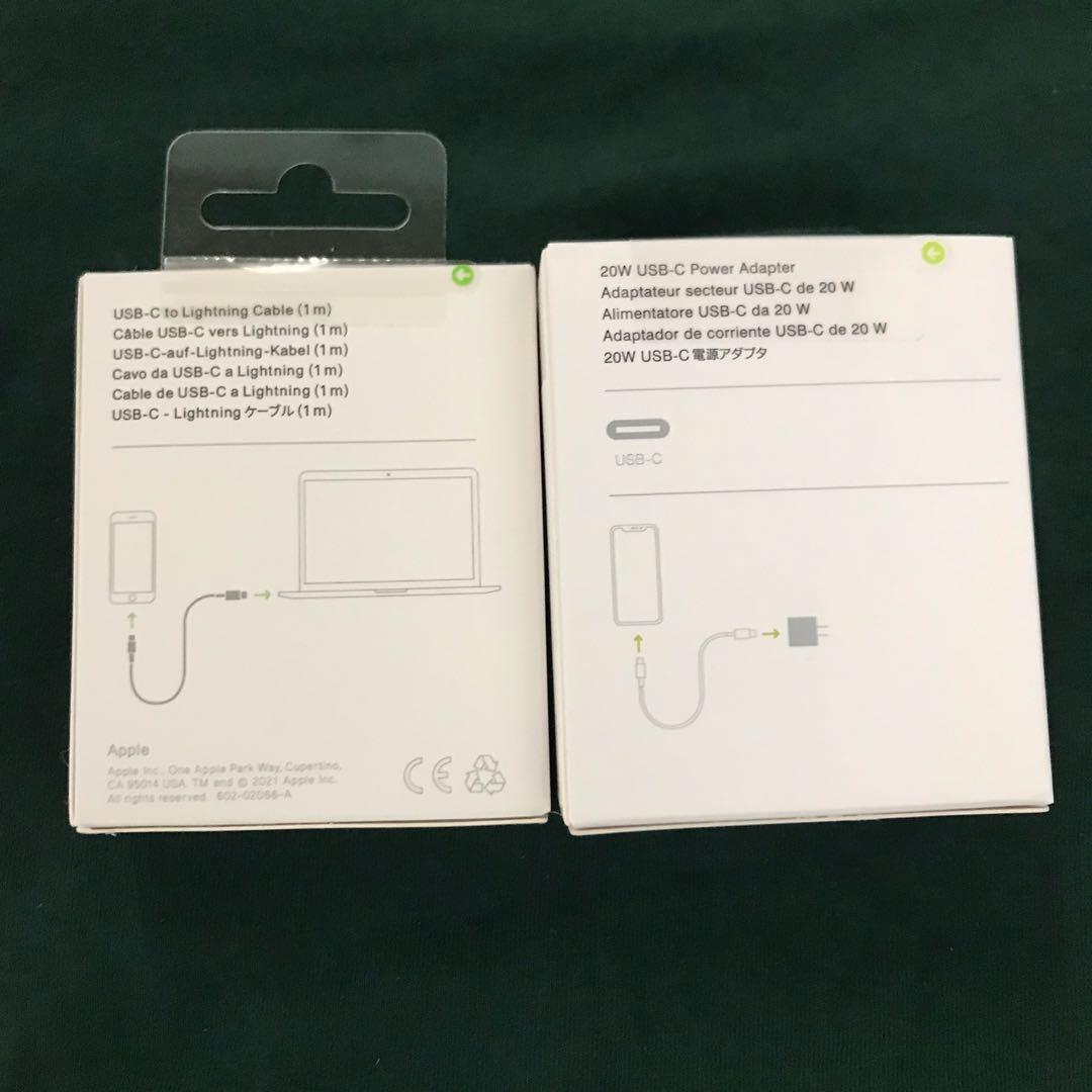 Apple iPhone Charger 20 watts adapter and Usb c to Lightning cable ...
