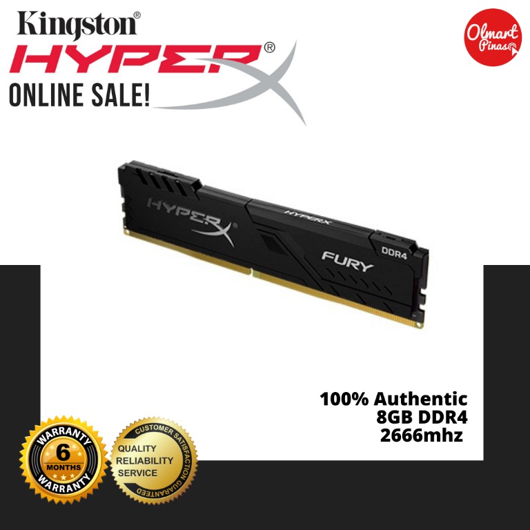 Brand New Hyper X FURY 8GB 2666MHz DDR4 CL16 288-Pin DIMM Desktop ...