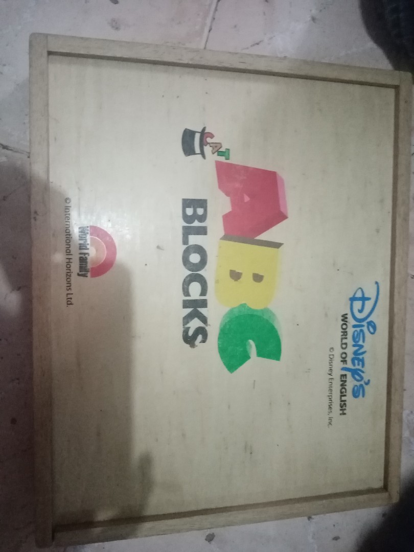DISNEY World of English ABC Wooden Blocks Preloved With signs of Usage ...