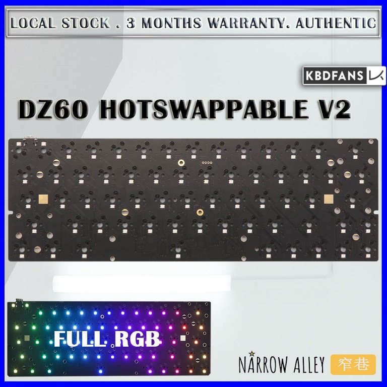 DZ60 HOTSWAPPABLE PCB BOARD V2 Full RGB LIGTHINGS, Computers & Tech ...