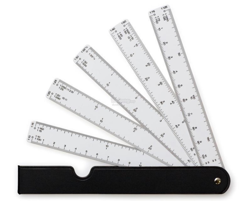 Fan Shape Style Technical Drawing Scale Ruler, Hobbies & Toys ...